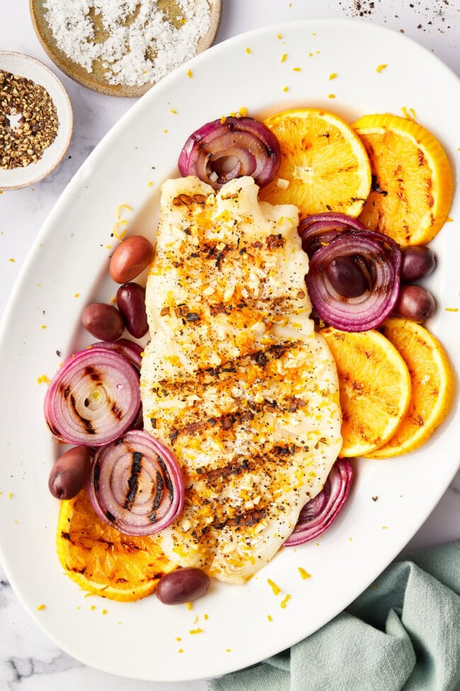 Grilled Grouper Recipe with Oranges and Olives