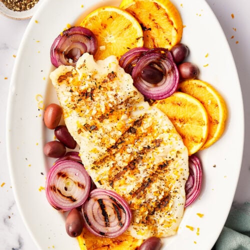 Grilled Grouper Recipe with Oranges and Olives