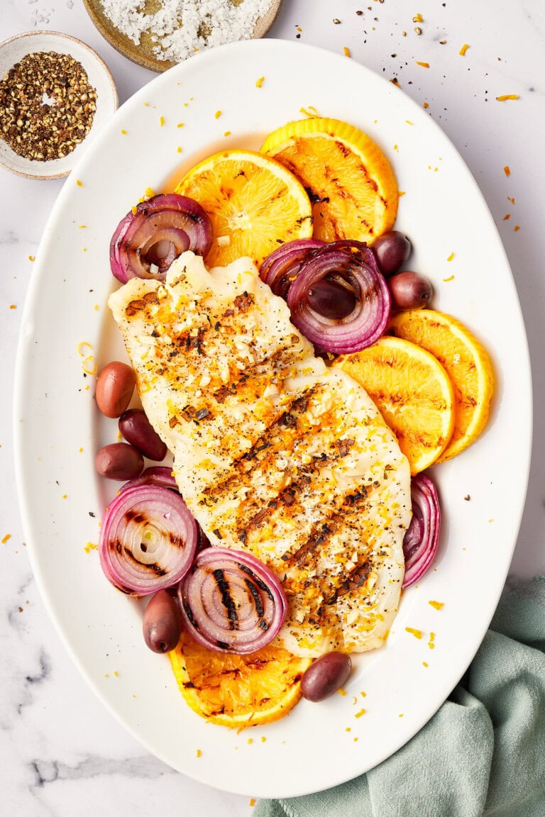 Grilled Grouper Recipe with Oranges and Olives