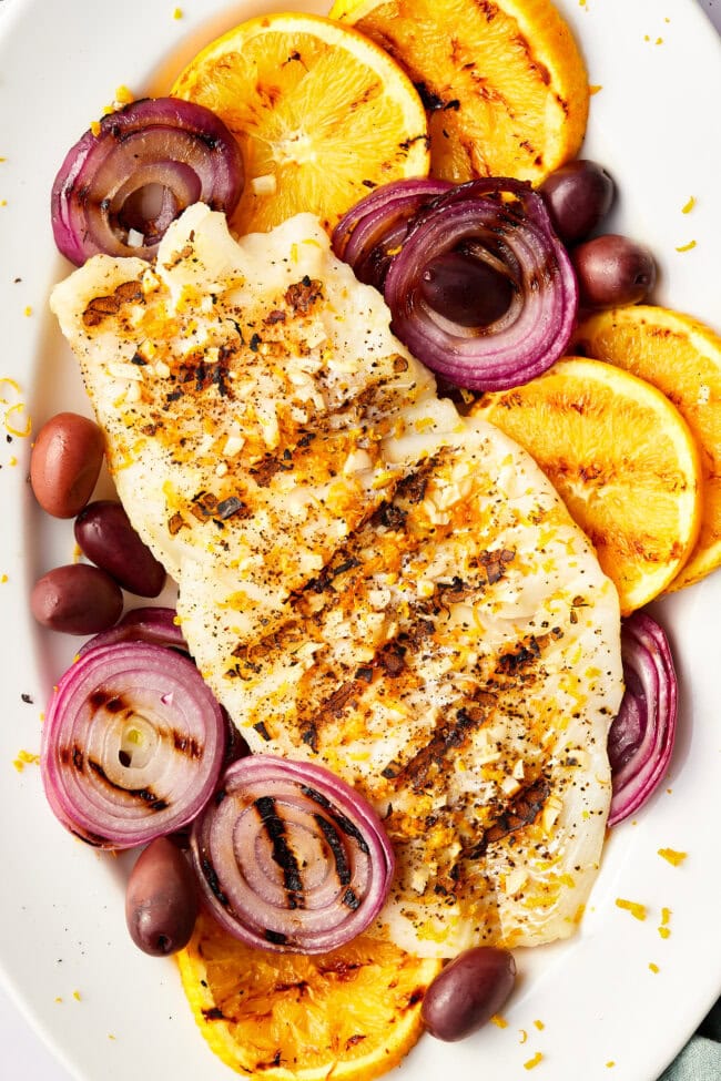 Grilled Grouper Recipe with Oranges and Olives