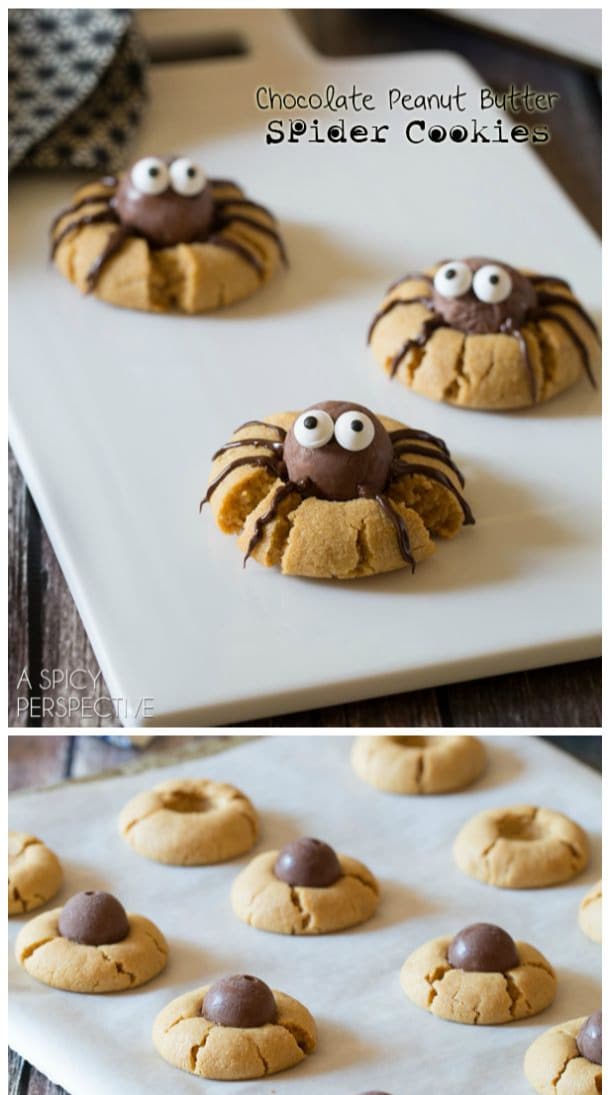 Chocolate Peanut Butter Spider Cookies (VIDEO) - A Spicy Perspective