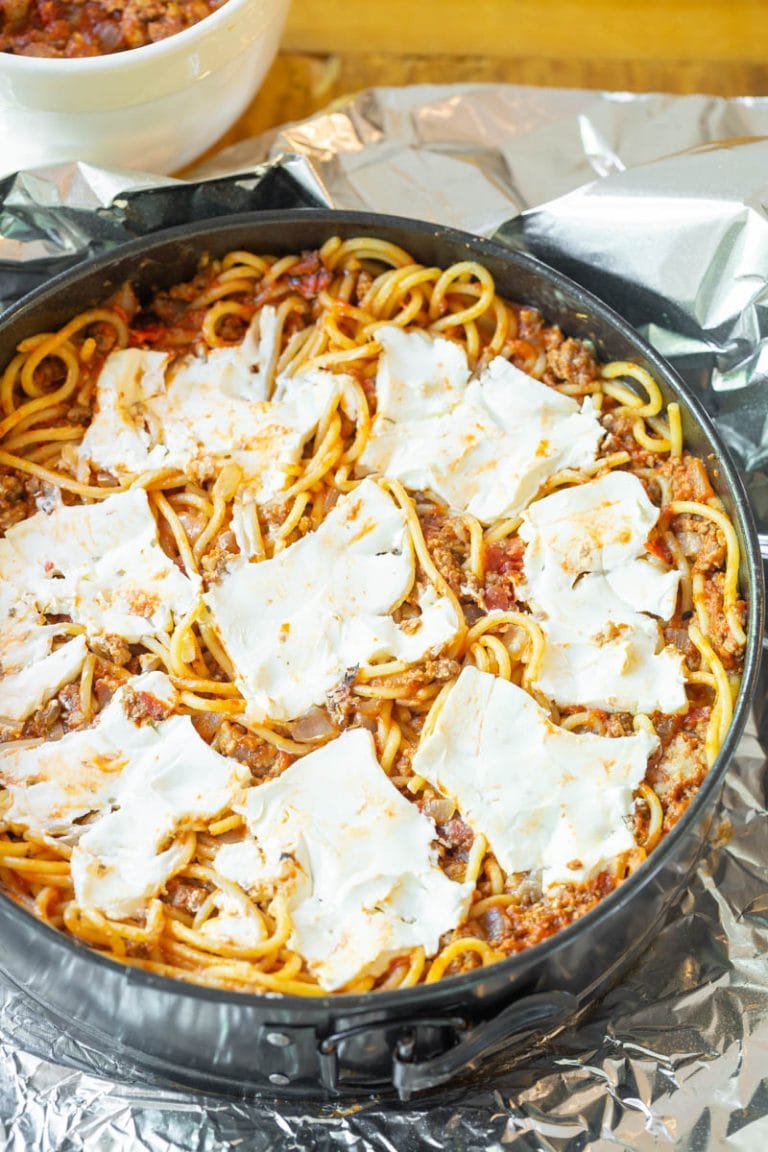Baked Spaghetti Pie Recipe (Video) - A Spicy Perspective