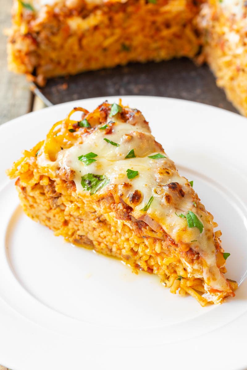 Baked Spaghetti Pie Recipe (Video) - A Spicy Perspective