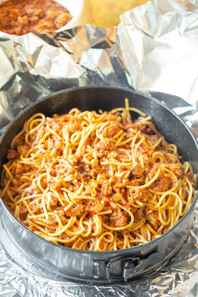 Baked Spaghetti Pie Recipe (Video) - A Spicy Perspective