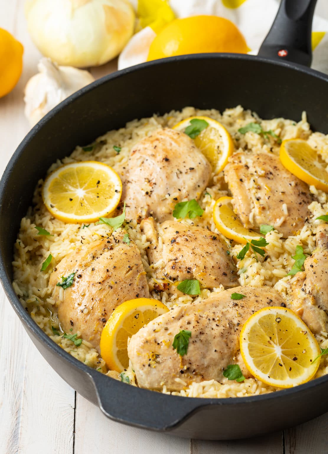 Lemon Parmesan Chicken and Rice (VIDEO) - A Spicy Perspective