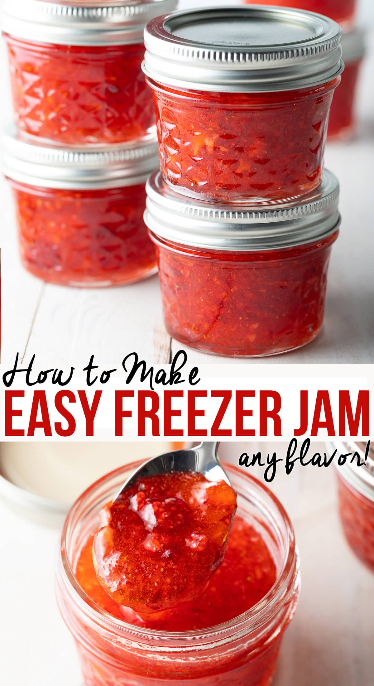 Best Easy Freezer Jam (Strawberry & Peach!)- A Spicy Perspective