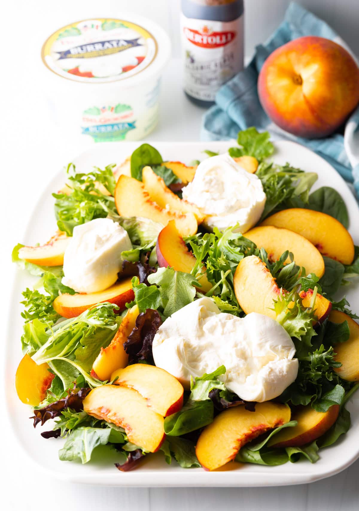 Peach Burrata Caprese Salad - A Spicy Perspective