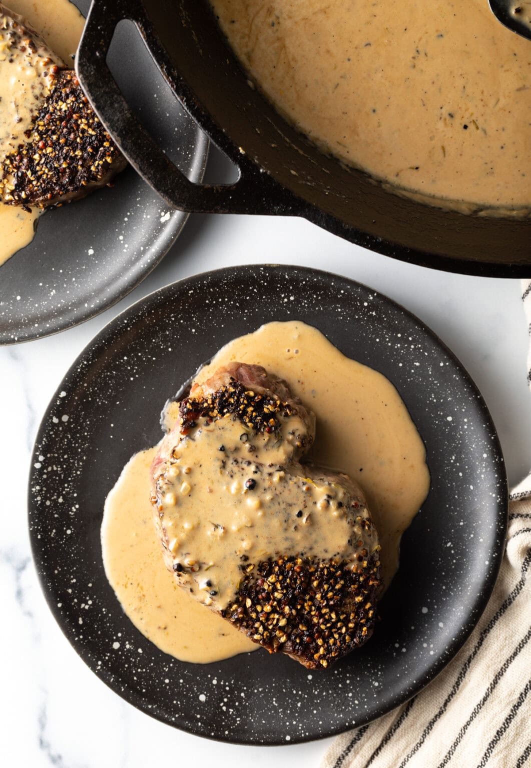 Steak au Poivre Recipe with Cognac Cream Sauce