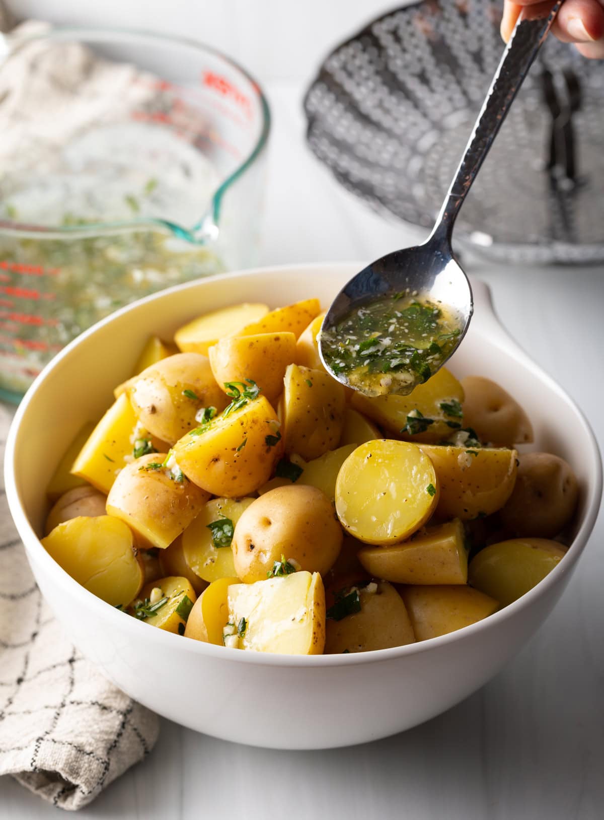 Steamed Potatoes with Garlic Herb Butter - A Spicy Perspective
