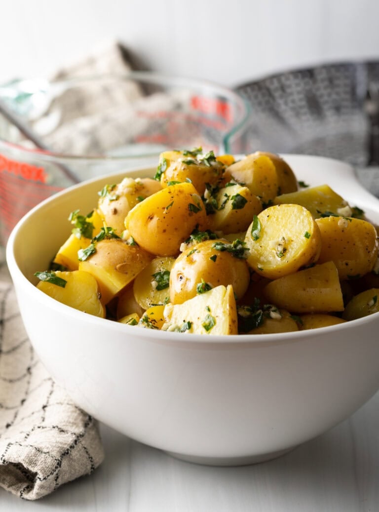 Steamed Potatoes with Garlic Herb Butter - A Spicy Perspective