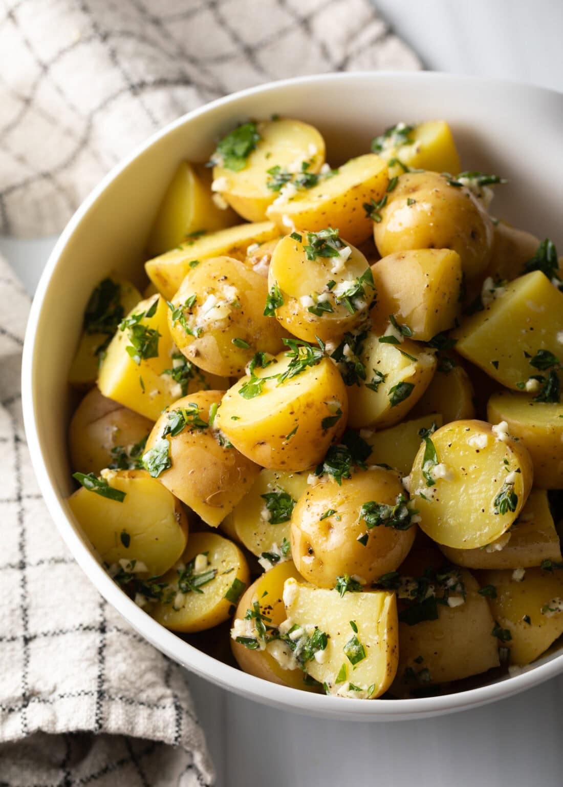 Steamed Potatoes with Garlic Herb Butter - A Spicy Perspective