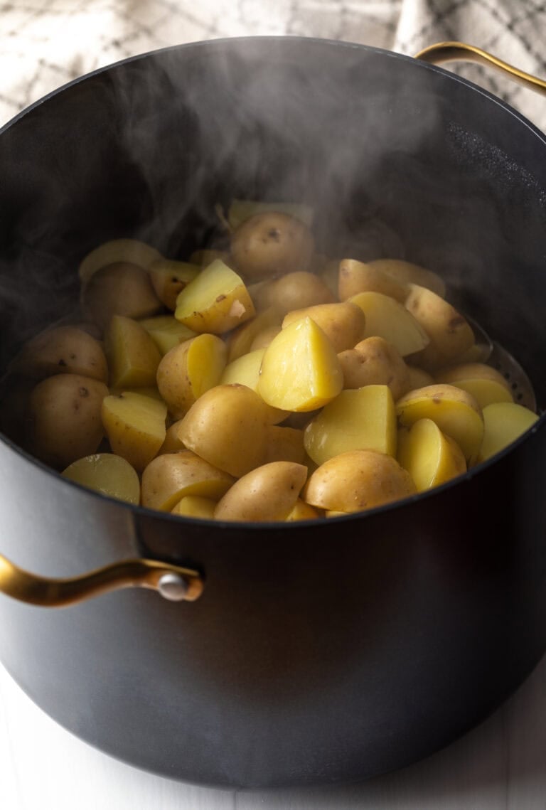 Steamed Potatoes with Garlic Herb Butter - A Spicy Perspective