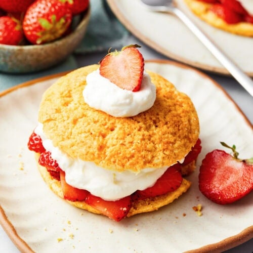 Cornmeal Shortcake Recipe (with Fresh Strawberries) - A Spicy Perspective