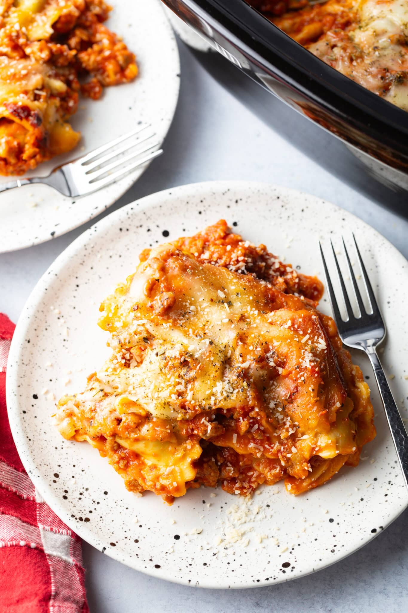 Crockpot Ravioli Lasagna Casserole Recipe (Video) - A Spicy Perspective
