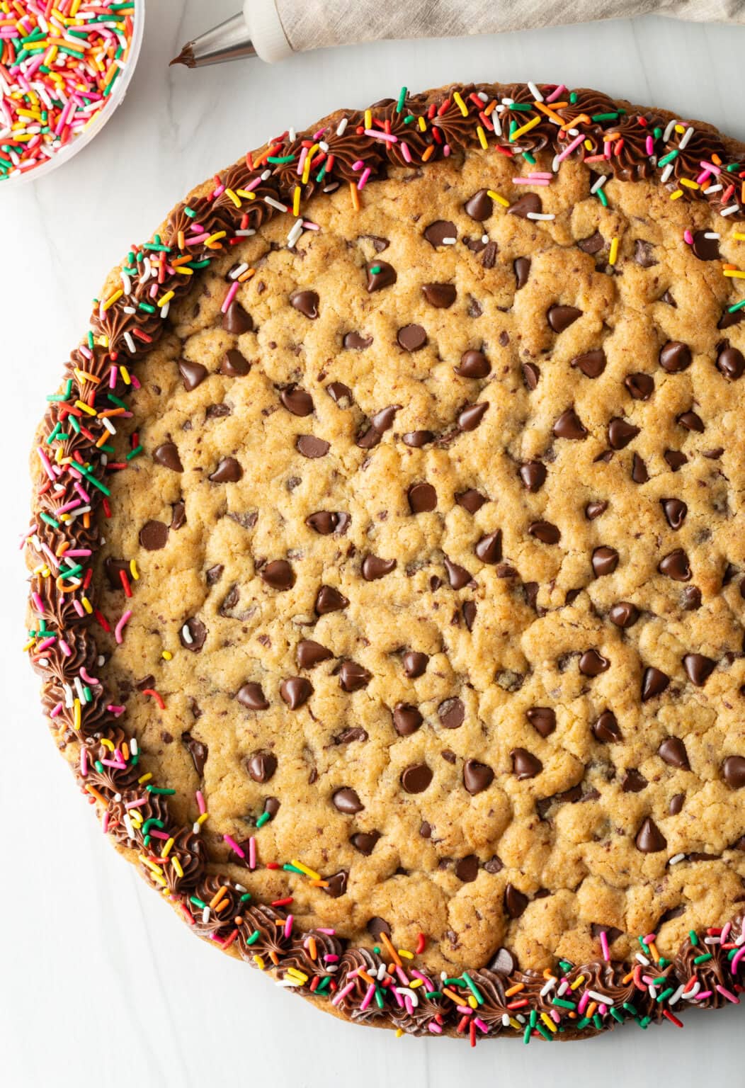 Chocolate Chip Cookie Cake Recipe (Video) - A Spicy Perspective