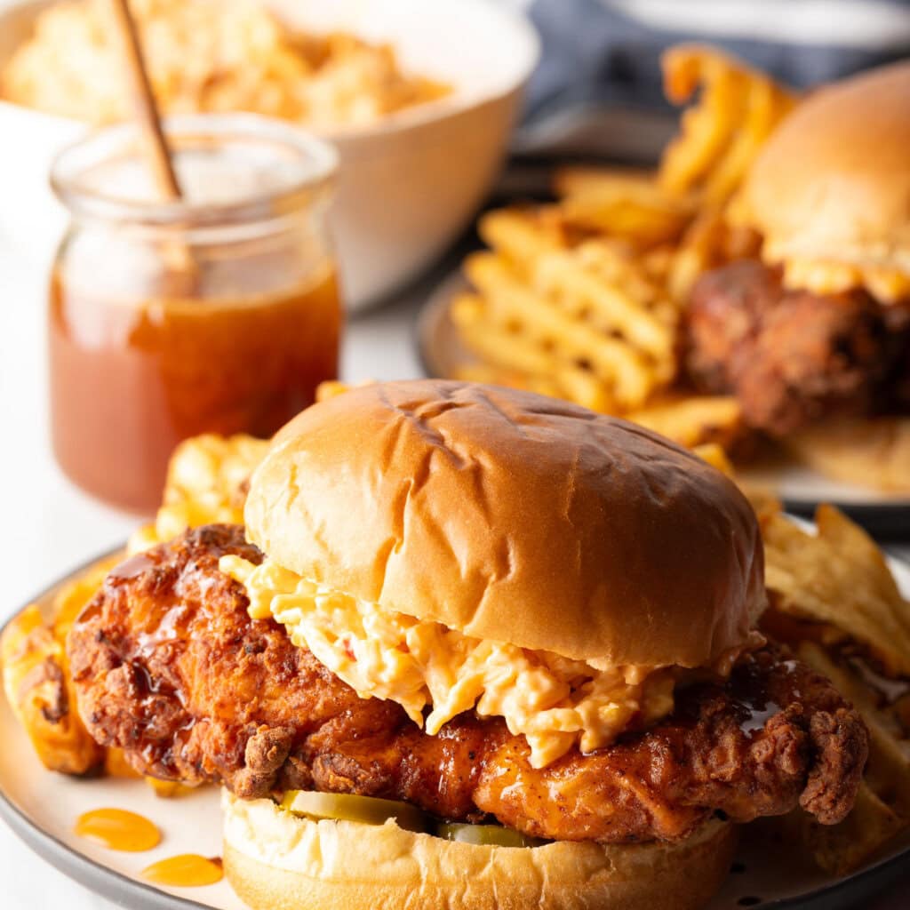 Honey Pepper Pimento Chicken Sandwich Recipe (Video) - A Spicy Perspective