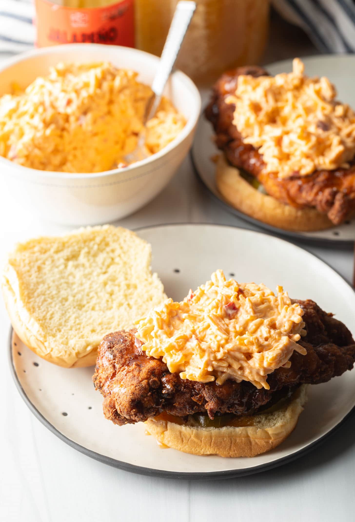 Honey Pepper Pimento Chicken Sandwich Recipe (Video) - A Spicy Perspective