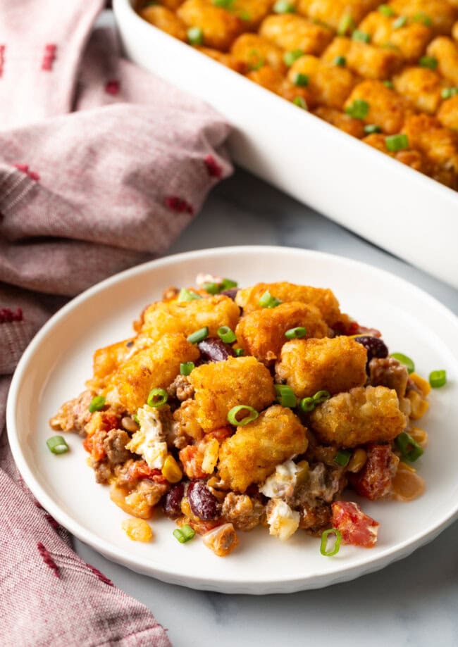 Easy Cowboy Tater Tot Casserole (+ VIDEO) - A Spicy Perspective