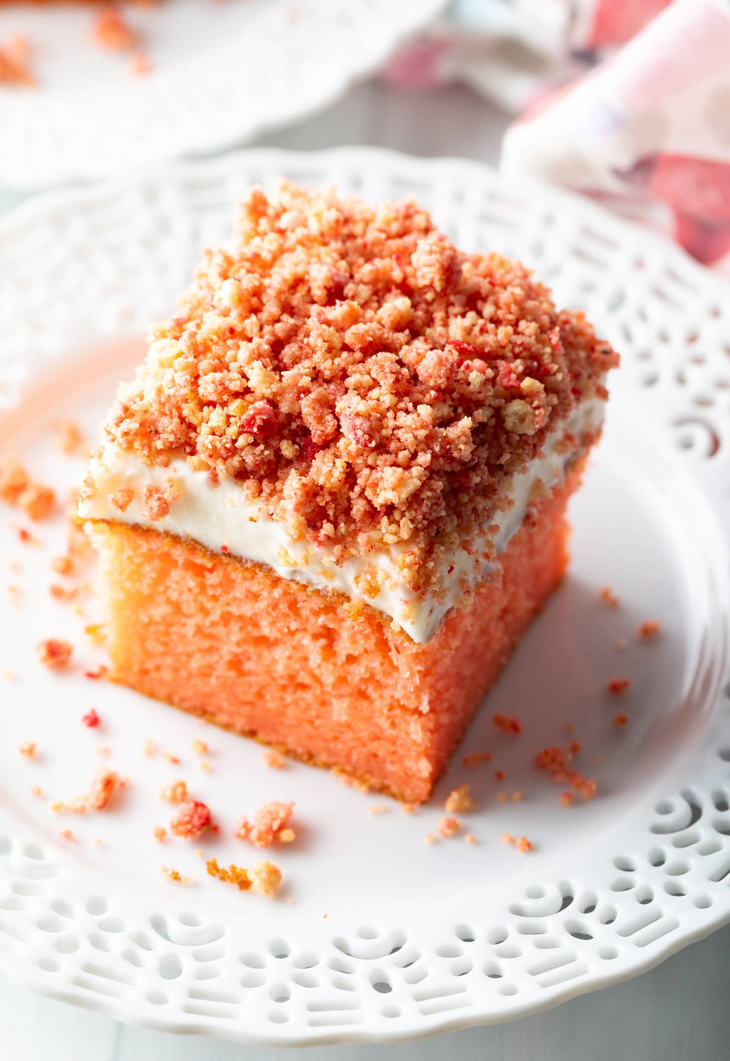 Strawberry Crunch Cake Recipe (with Cake Mix!) - A Spicy Perspective