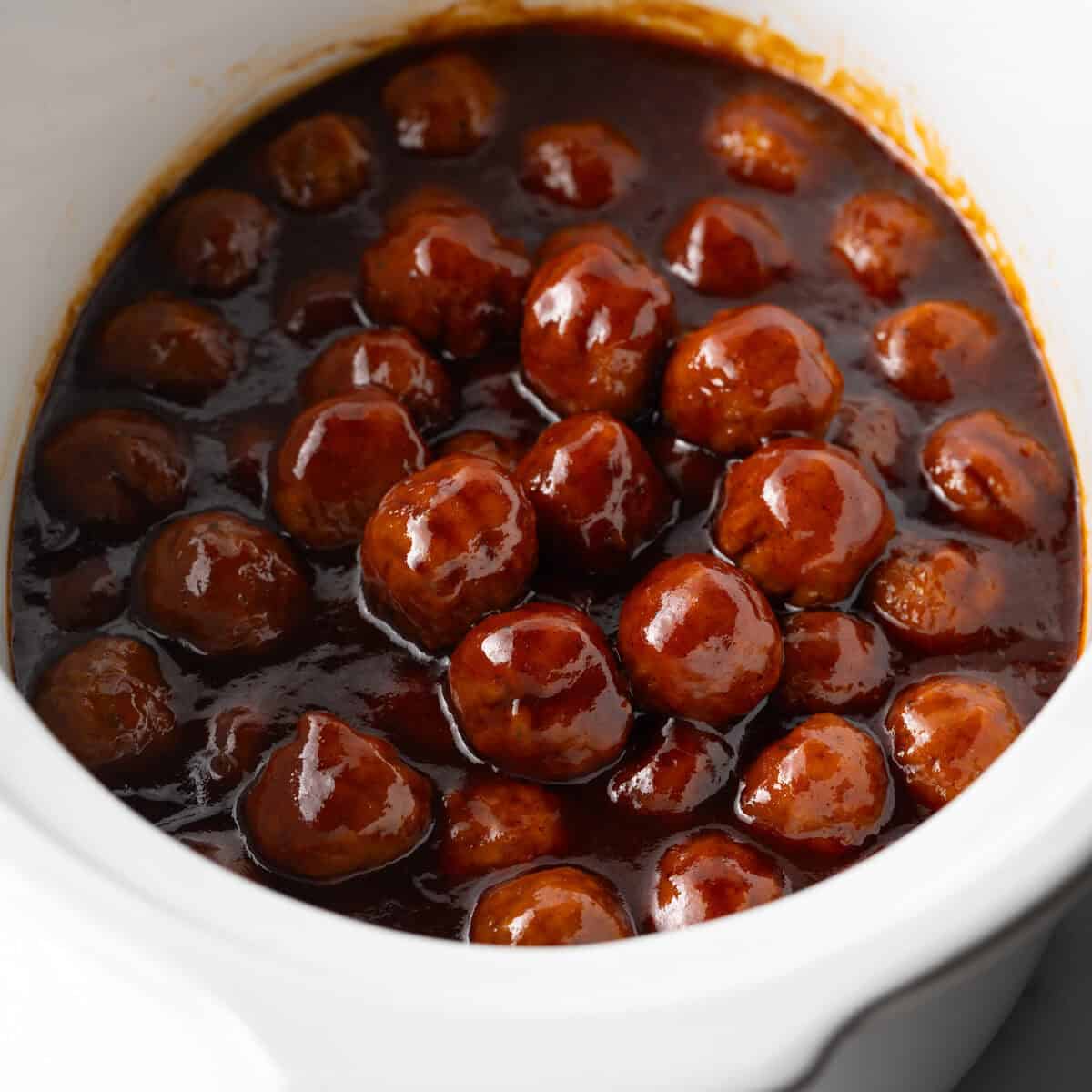 Crockpot BBQ Meatballs (4 Ingredients) - A Spicy Perspective