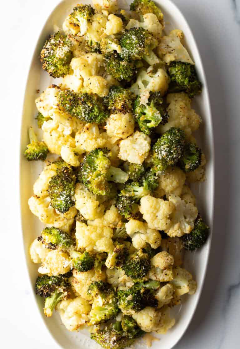 Roasted Broccoli and Cauliflower Recipe (VIDEO) - A Spicy Perspective