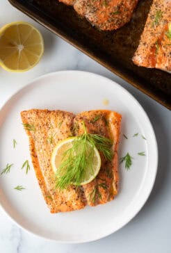 Salmon Cooked In Oven (Recipe + VIDEO) - A Spicy Perspective
