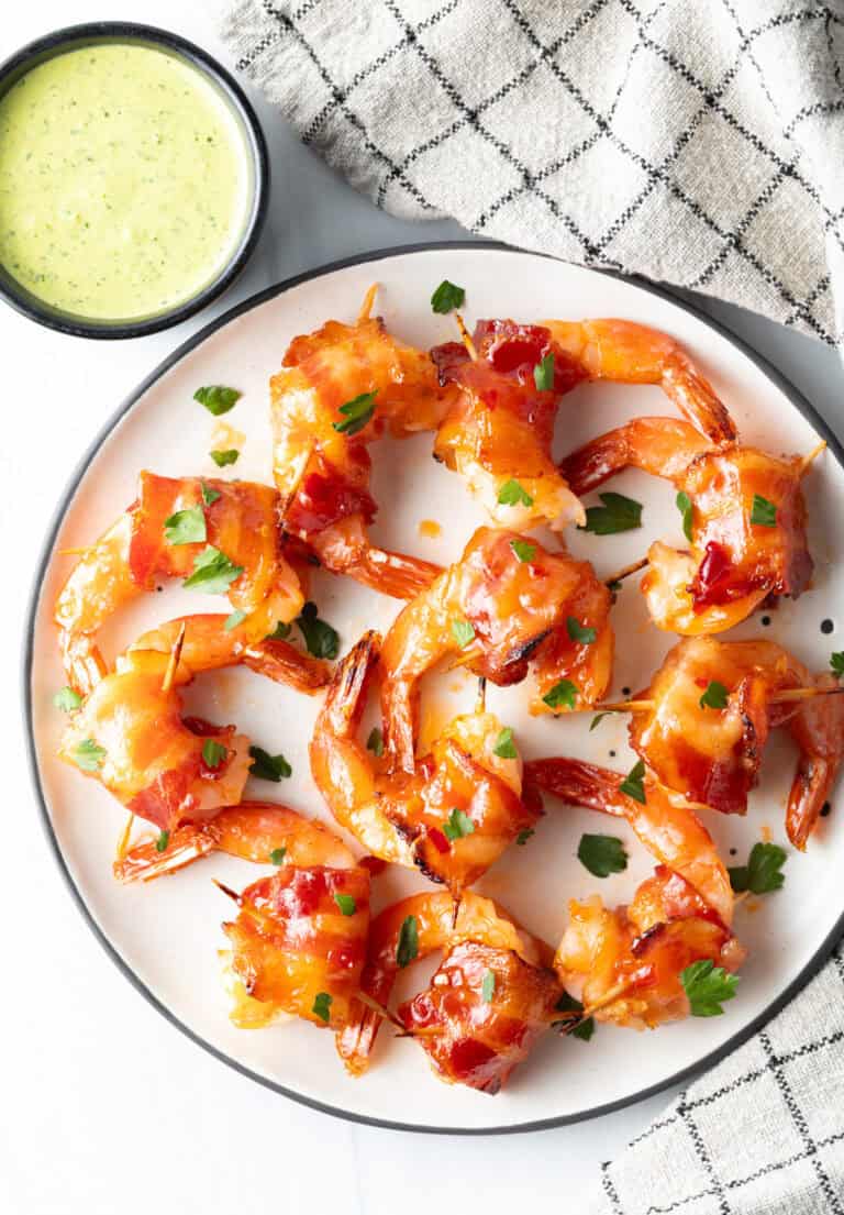 Bacon Wrapped Shrimp (3 Ingredients!) VIDEO - A Spicy Perspective