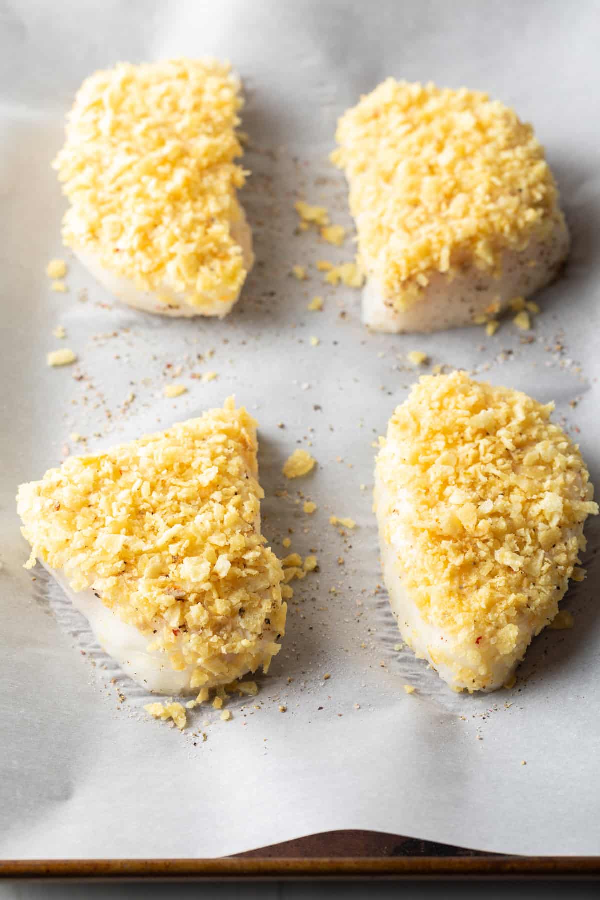 Baked Fish with Potato Chip Crust - A Spicy Perspective