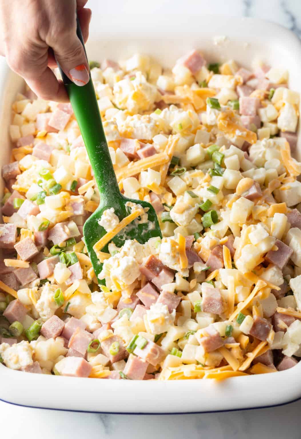 Ham and Potato Casserole (Dump and Bake) - A Spicy Perspective