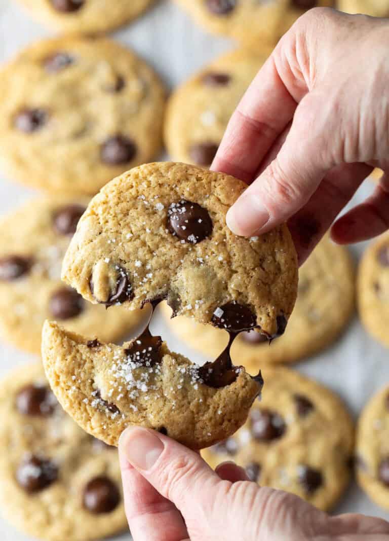 Salted Chocolate Chip Cookies (Easy No-Chill Recipe) - A Spicy Perspective